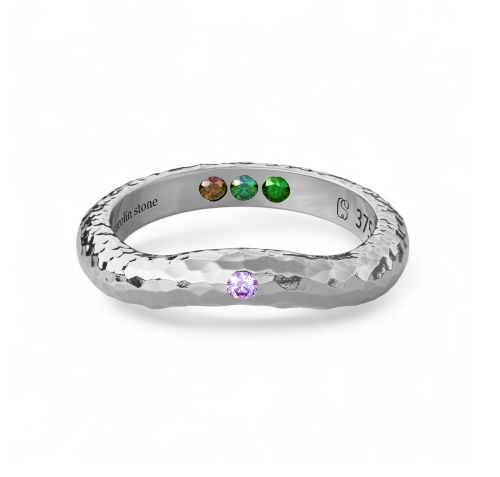 Personalized Hidden Inner Strength Ring Hammered Silver – Carolin Stone ...