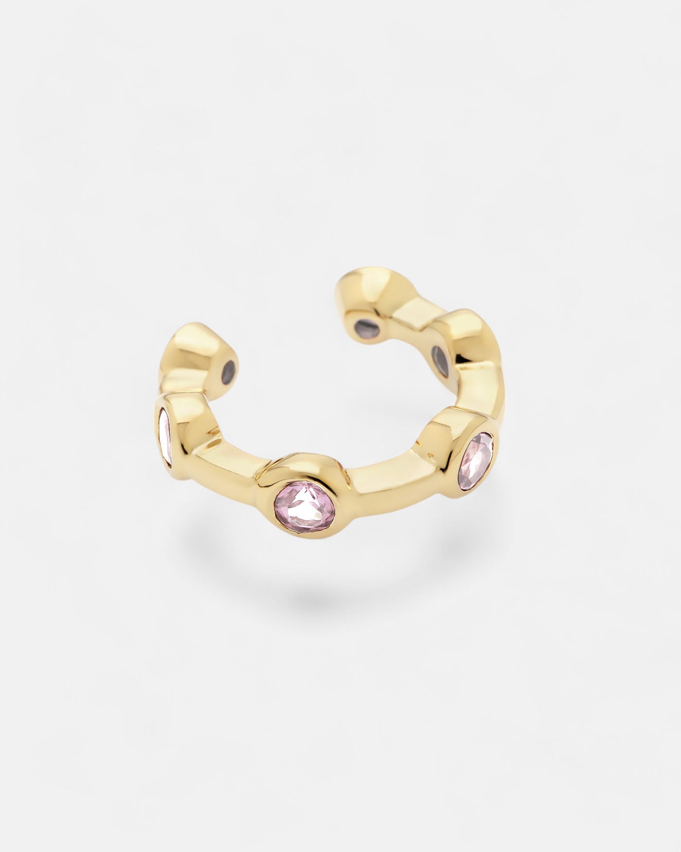 Citygirl pink - Earcuff rose quartz gold – Carolin Stone Jewellery
